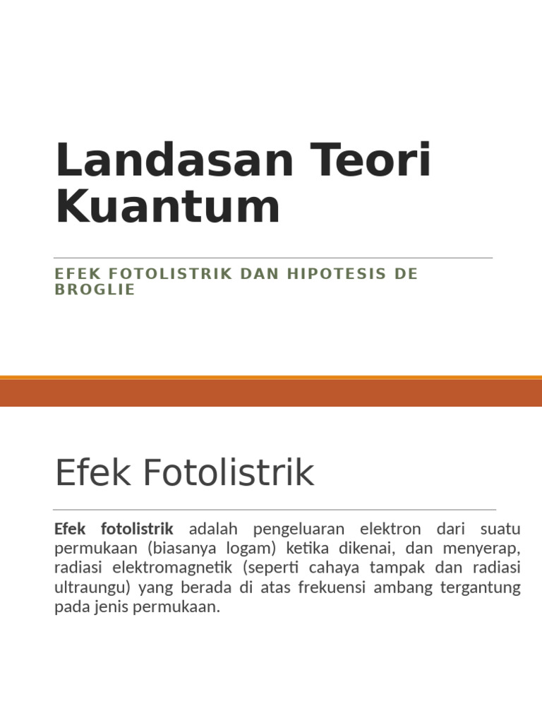 02 - Efek Foto Listrik - Efek Fotolistrik Dan Hipotesis de Broglie | PDF