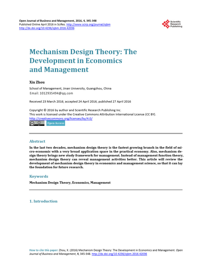 8 - Mechanism Design Theory - Xin Zhou | PDF | Market (Economics ...