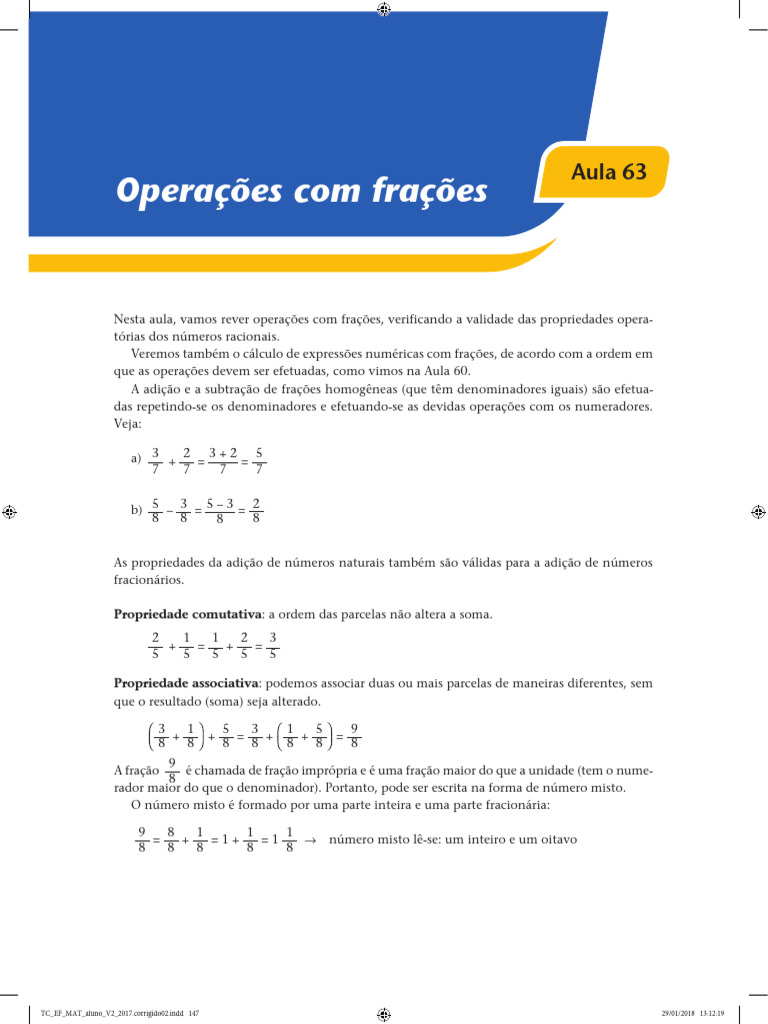 63 - Operações Com Frações | PDF | Números | Matemática