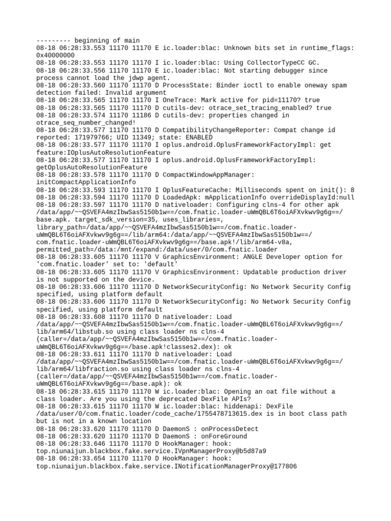 Com - Fnatic.loader Logcat | PDF | Software | System Software