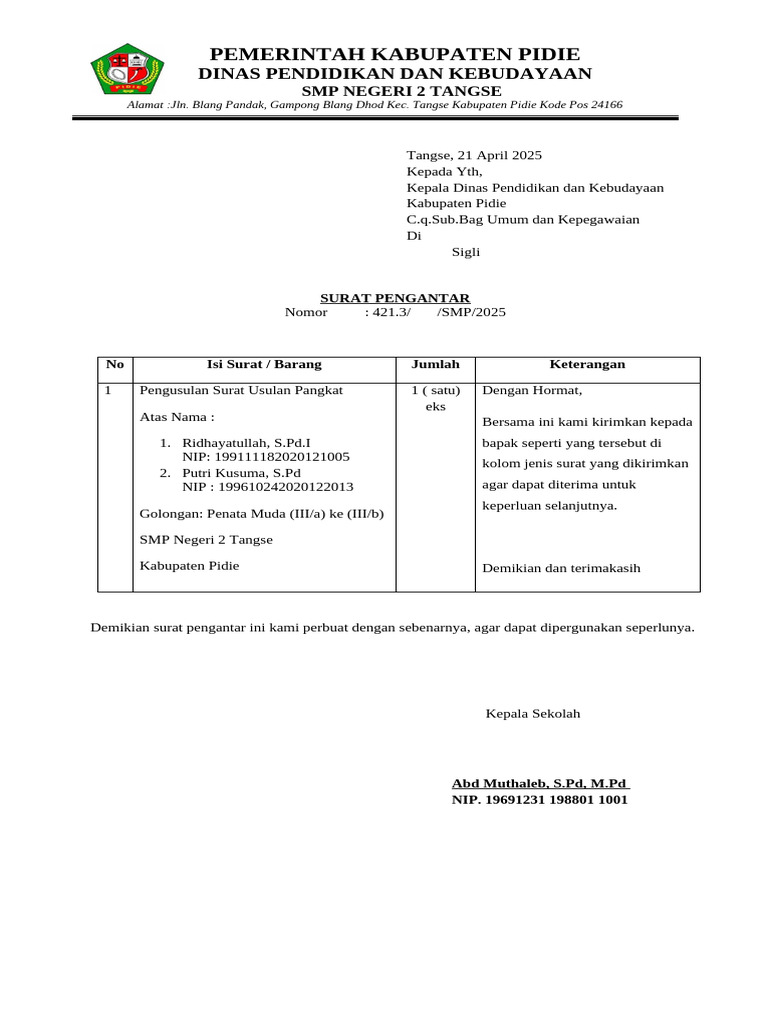 Surat Klarifikasi PAK Rida | PDF