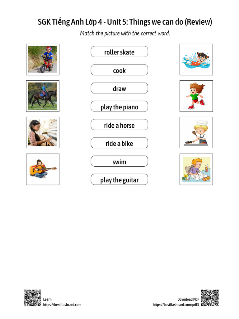 SGK Tiếng Anh Lớp 4 - Unit 5 Things We Can Do - PDF3 | PDF