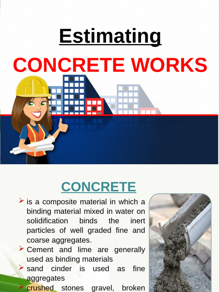 Concrete Estimation and Proportions Guide | PDF | Concrete | Cement