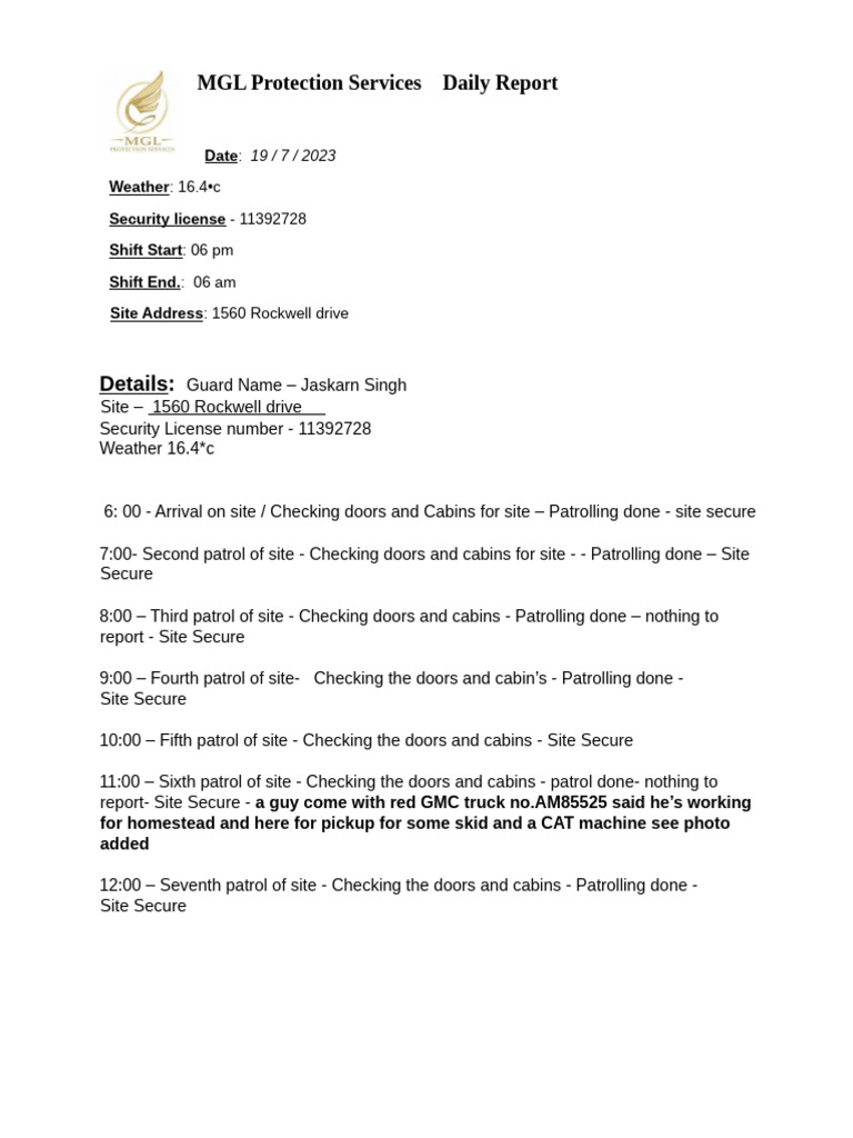 MGL Daily Security Report - July 19, 2023 | PDF