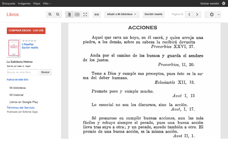 La Sabiduría Hebrea de Isaac S. Algazi | PDF