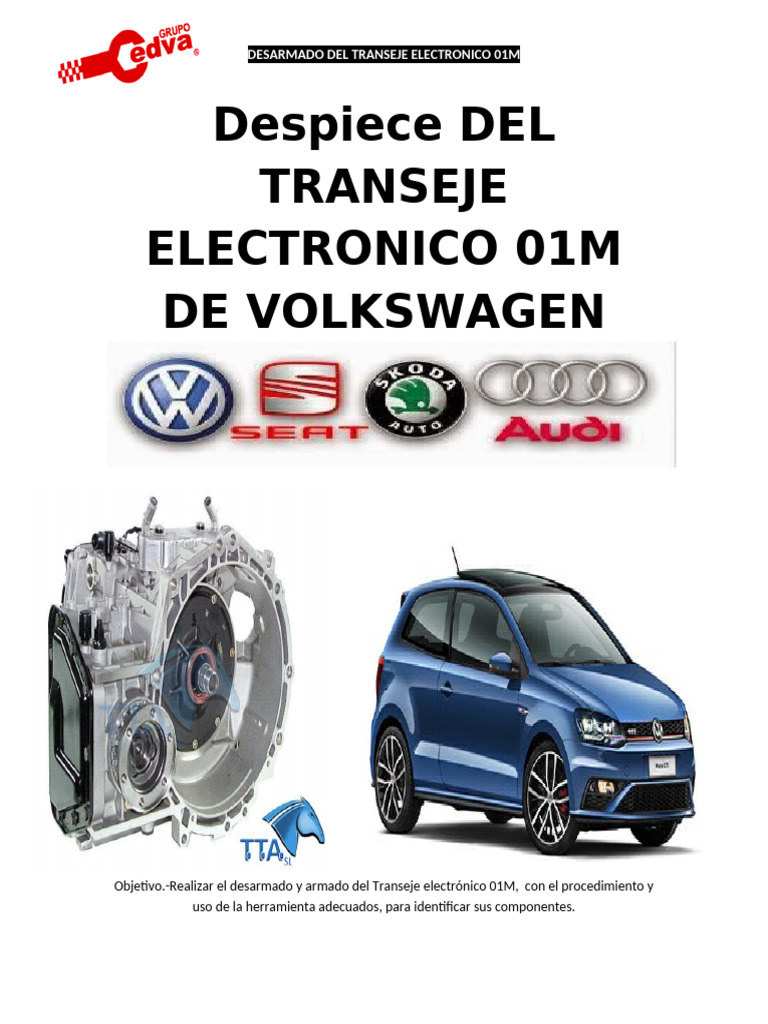 Desarmado Transeje Electrónico 01M | PDF | Embrague | Tornillo