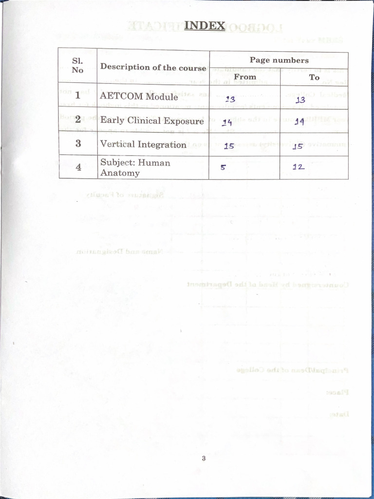 Anatomy Log Book | PDF