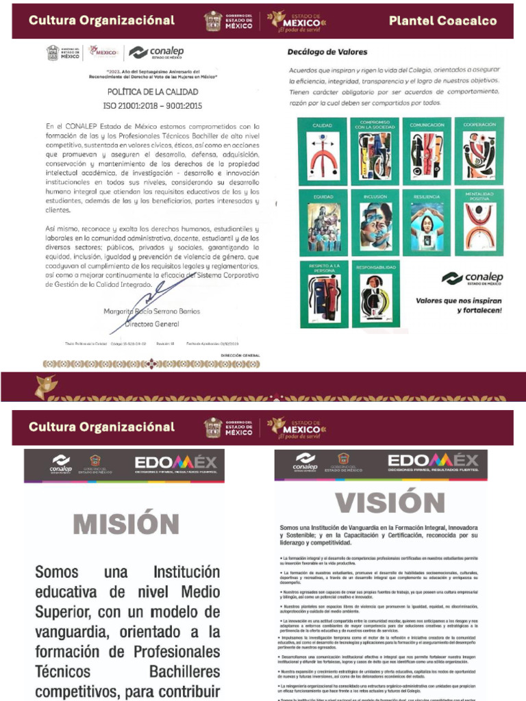 Misión, Visión, Politica y Valores 2.24.25 | PDF