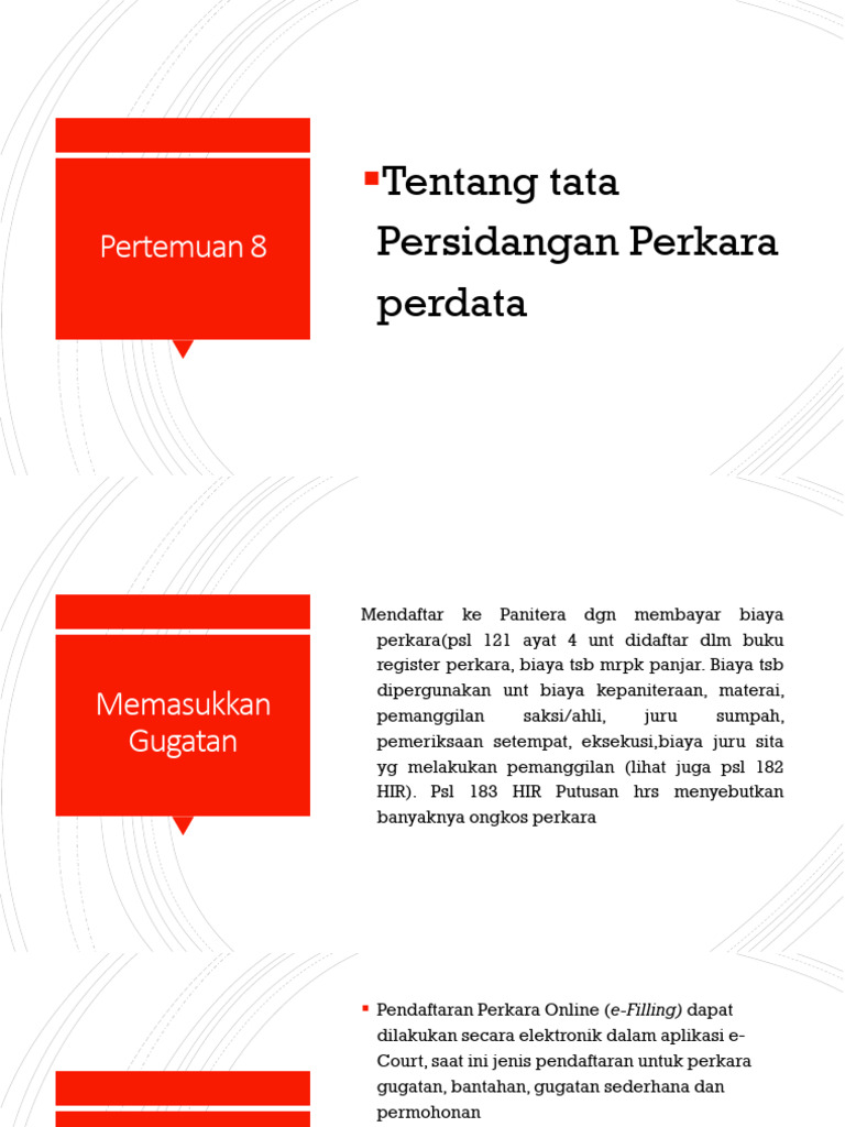 Tata Cara Persidangan Perkara Perdata | PDF