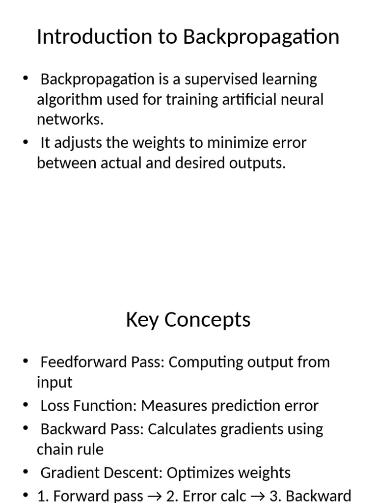 Backpropagation Algorithm Presentation | PDF