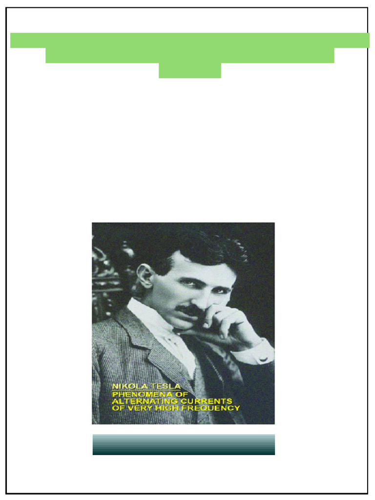 PHENOMENA OF ALTERNATING CURRENTS OF VERY HIGH FREQUENCY 1st Edition ...