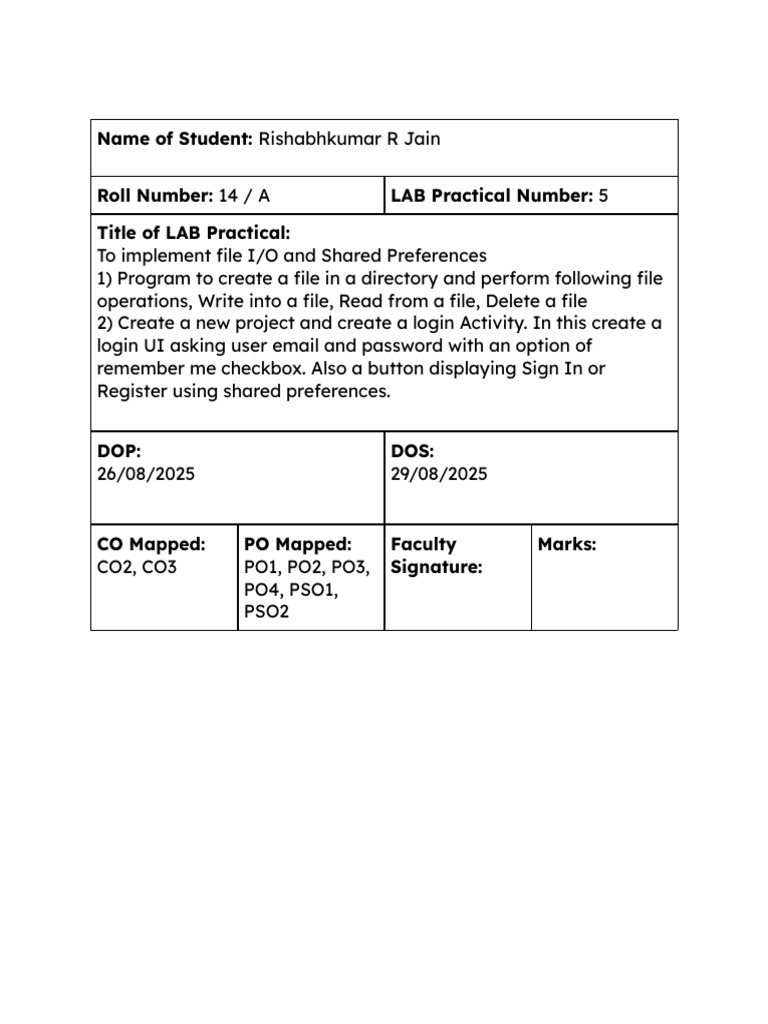 14 A MC Practical5 Rishabhkumar | PDF | Computer File | Boolean Data Type