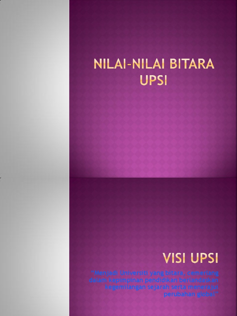Nilai-Nilai Bitara Upsi | PDF