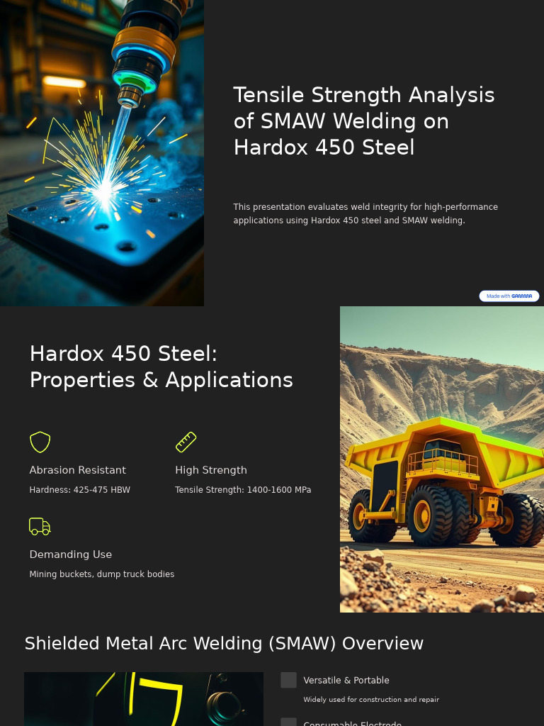 Tensile Strength of SMAW on Hardox 450 | PDF | Welding | Construction