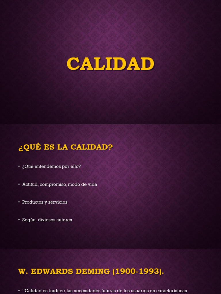 Calidad Presentaciones | PDF | Calidad (comercial) | Gestión de la calidad
