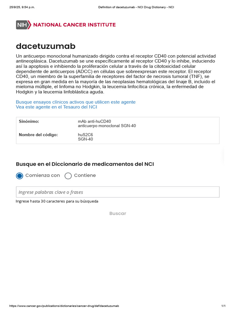 Definition of Dacetuzumab - NCI Drug Dictionary - NCI | PDF