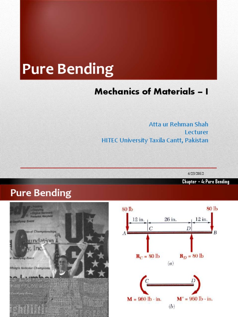 Lec4 Pure Bending | PDF | Bending | Stress (Mechanics)
