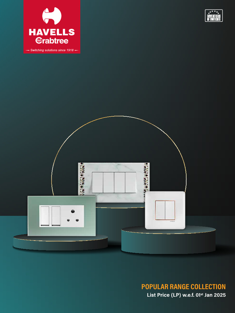 Havells Crabtree Switches Combined List Price - Popular - Jan 25 | PDF ...