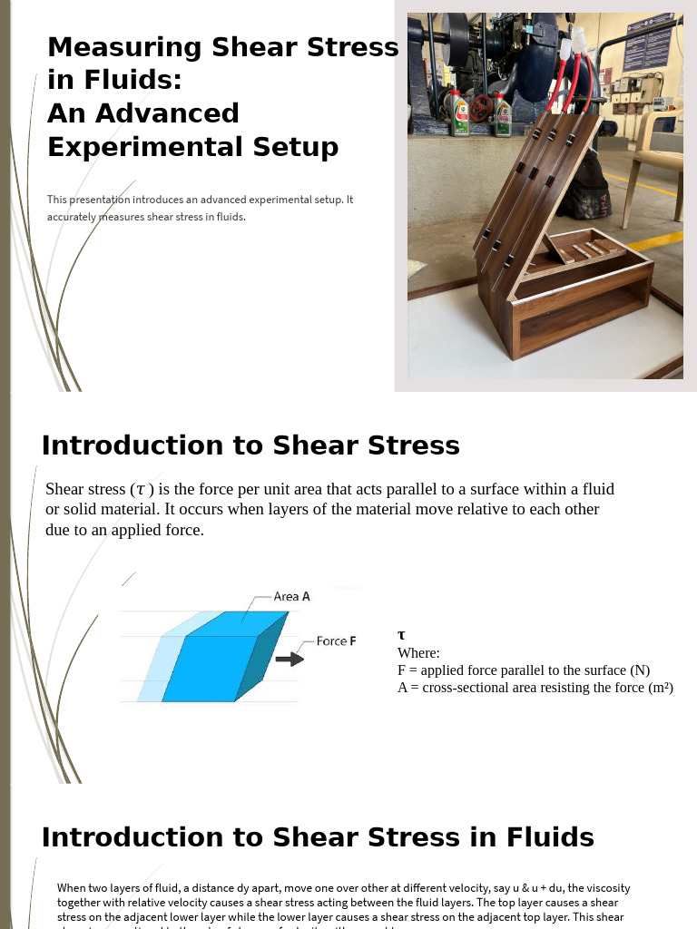 Measuring Shear Stress in Fluids: An Advanced Experimental Setup | PDF ...