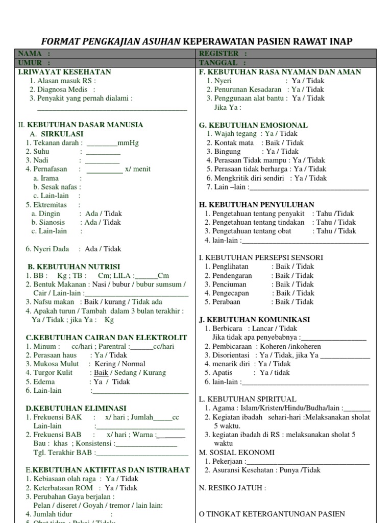 Pengkajian Asuhan Keperawatan - Perumperindo.co.id