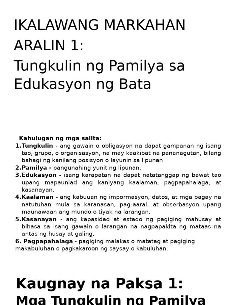 VE 8 2nd Quarter Aralin 1 | PDF