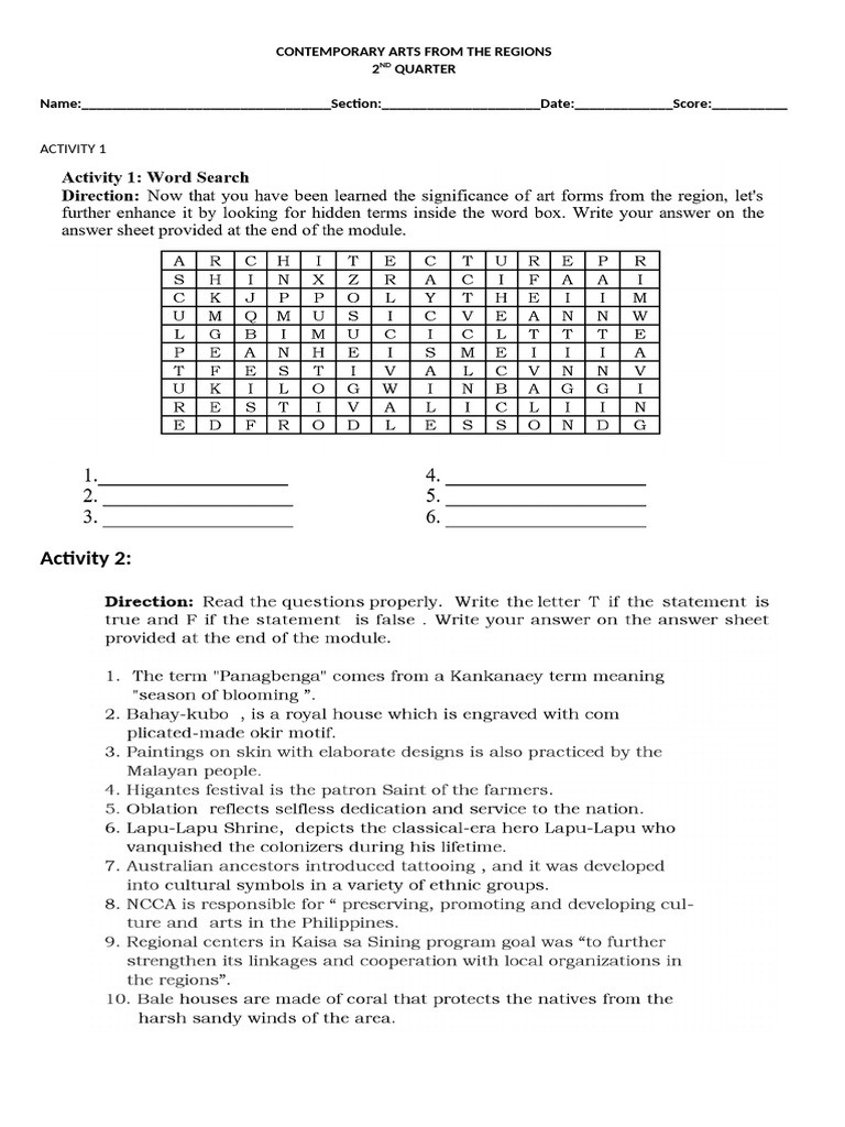 Conarts 2ndquarter | PDF