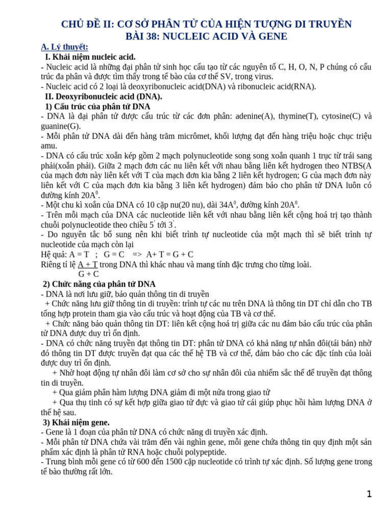 LT DNA Và GENE | PDF