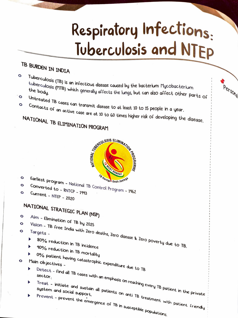 06 - Respiratory Infections Tuberculosis and NTEP | PDF