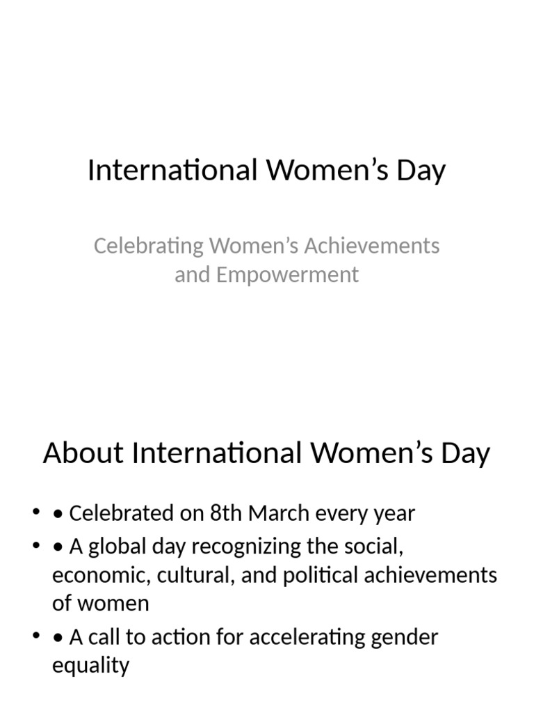 Womens Day Presentation | PDF