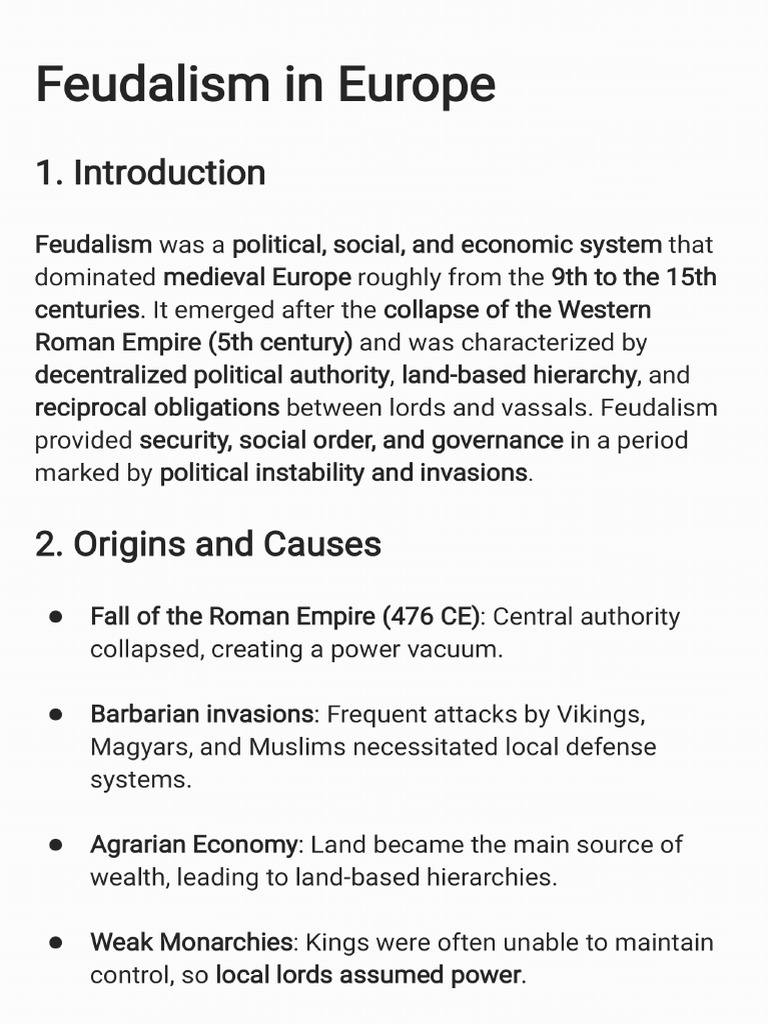 Feudalism in Europe and Its Impact - 250914 - 203842 | PDF