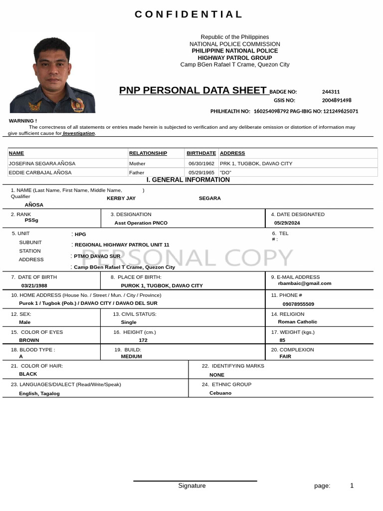 PDS (PNP) | PDF | Philippines