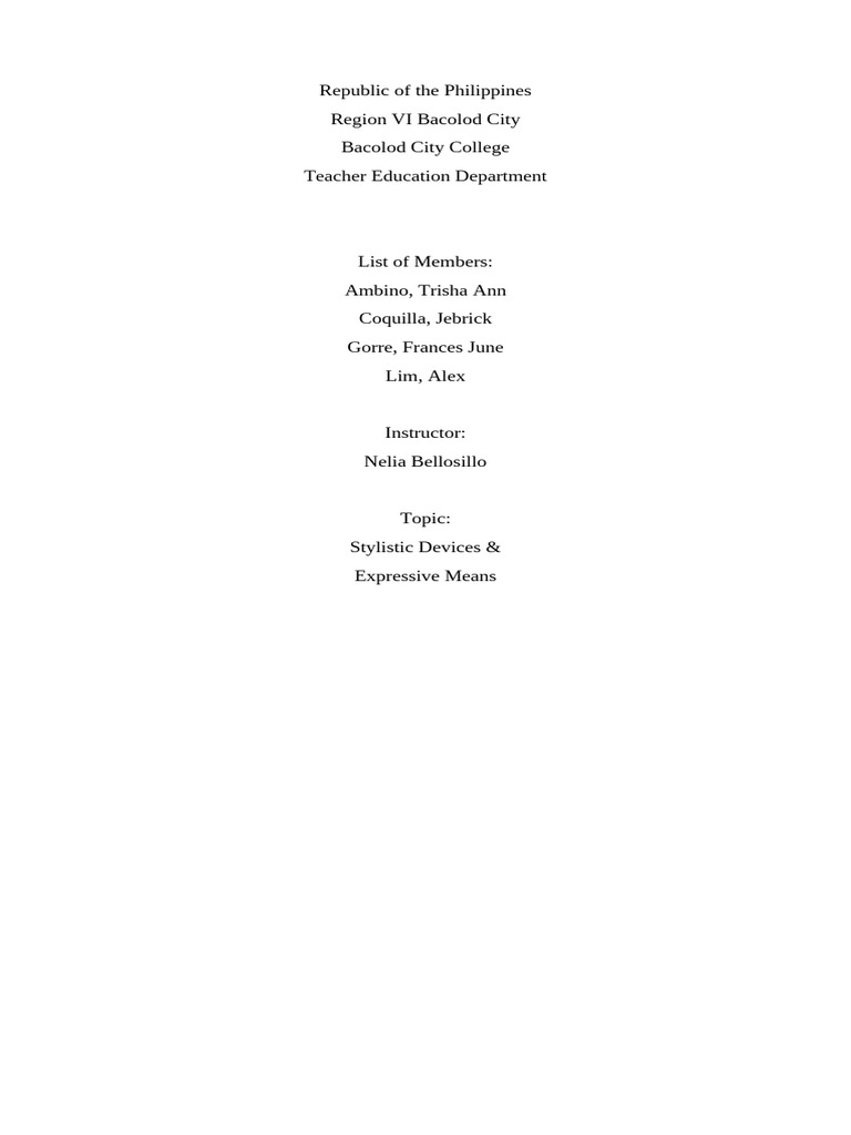 Stylistic Devices in Literature | PDF | Linguistics | Semantics