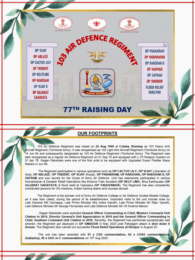 Raising Day Invitation Card - 02 Sep 25-2 | PDF | Military Units And ...