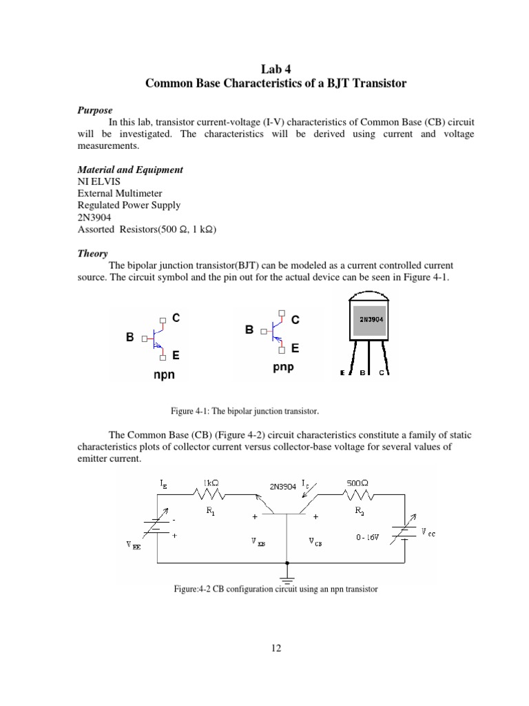 Common Base Chara | PDF | Bipolar Junction Transistor | Transistor