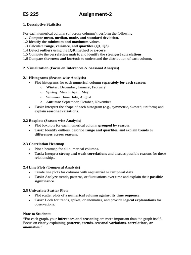 ES 225 - Assignment 2 | PDF