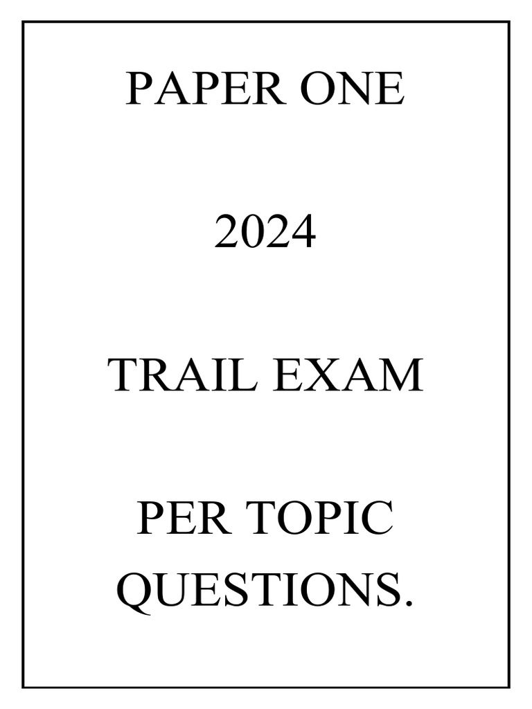 2024 Trail Papers Questions Per Topics | PDF