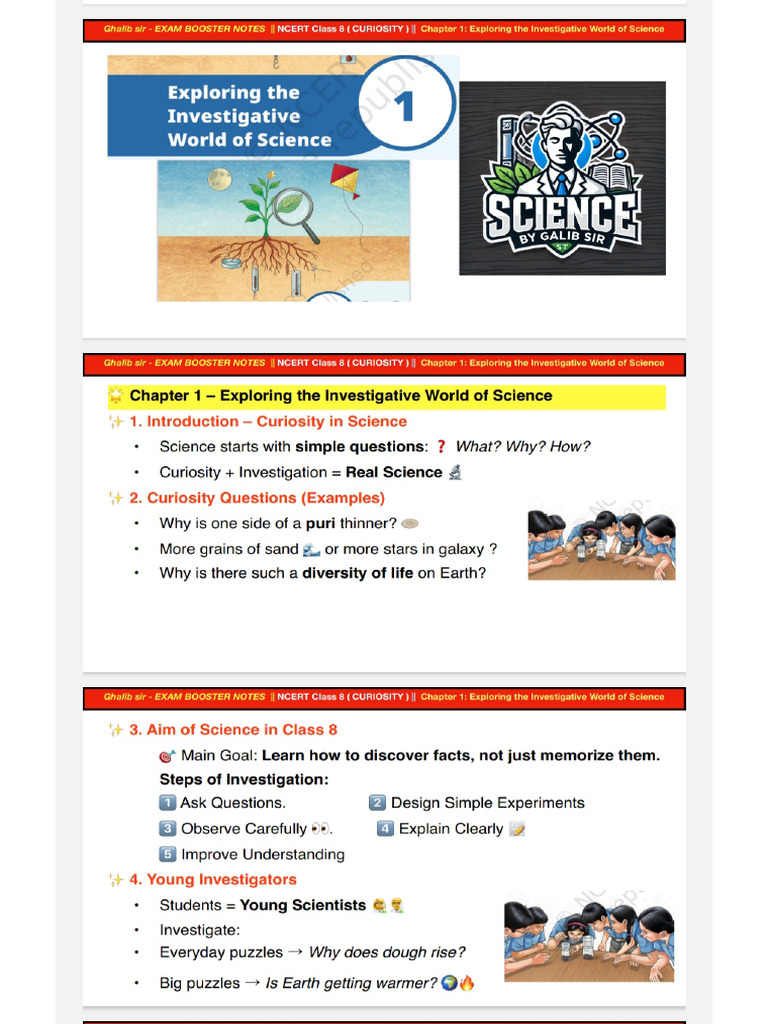 Half Yearly Science CH 1-5 Revision Notes | PDF