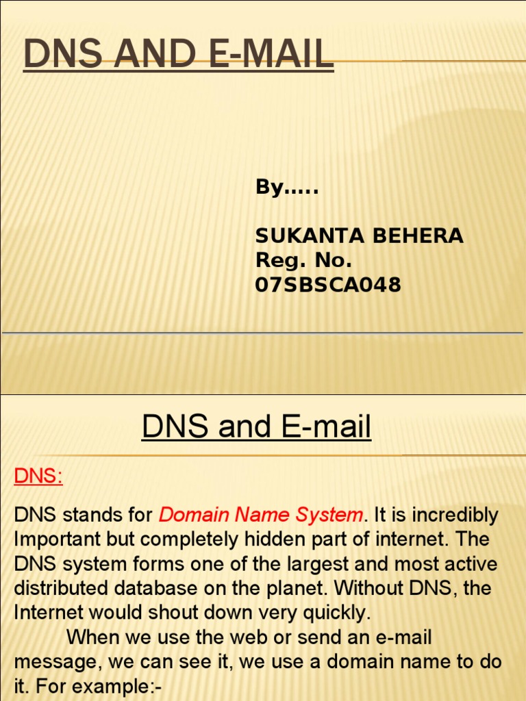 DNS and Email | Download Free PDF | Domain Name System | Domain Name