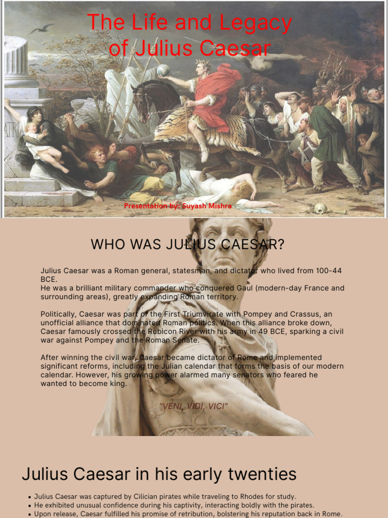 Julius Caesar: Life, Power, and Assassination | PDF | Augustus | Julius ...