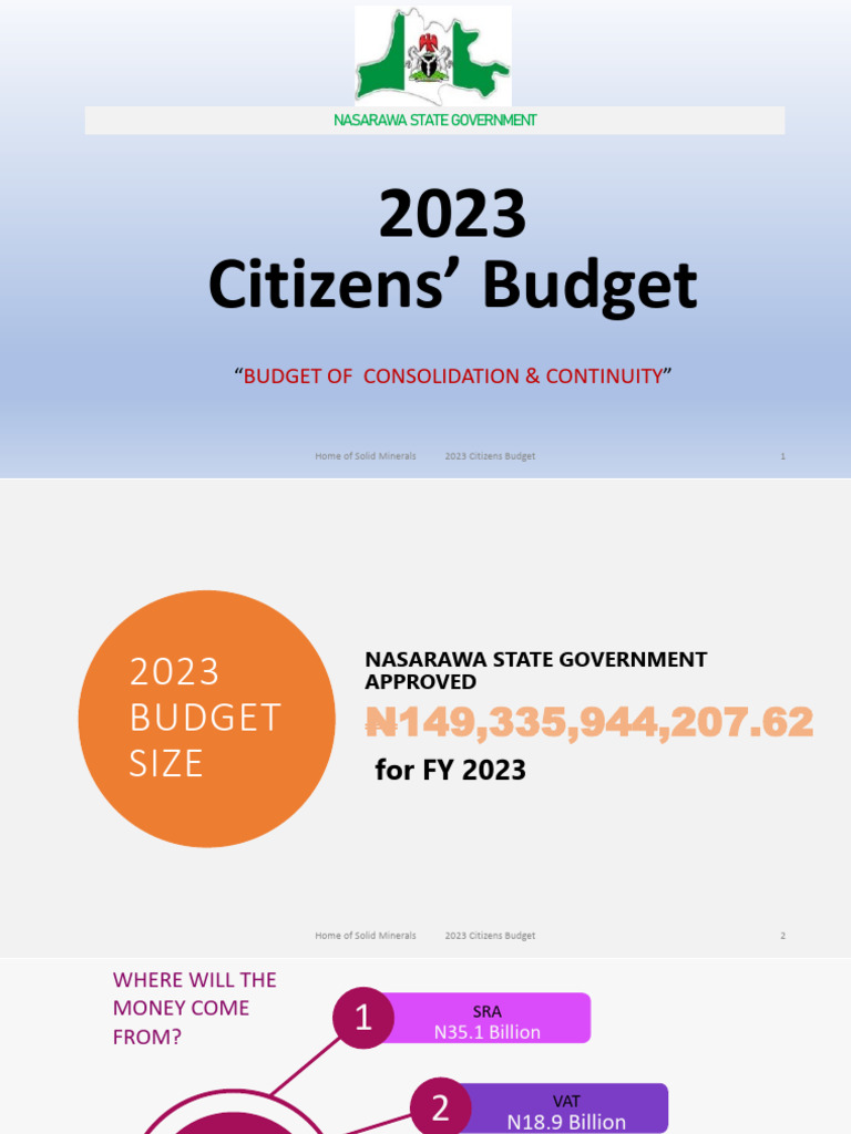 Nasarawa State 2023 Citizens Budget | PDF | Government Spending ...