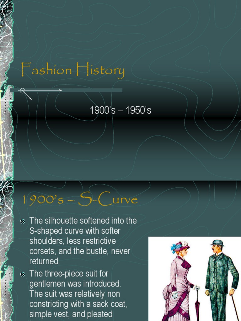 1900 To 1950s Fashion History | PDF | Suit (Clothing) | Trousers