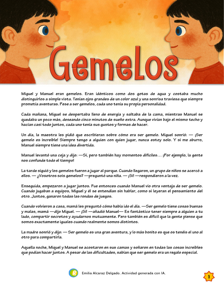 Aventuras de Gemelos: Miguel y Manuel | PDF