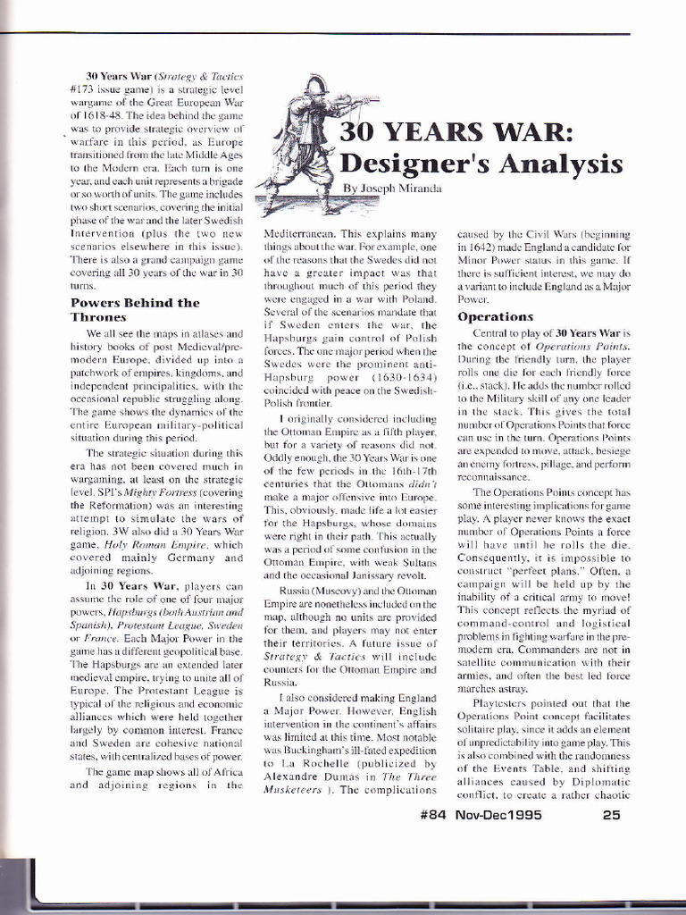 Strategic Overview of the 30 Years War | PDF