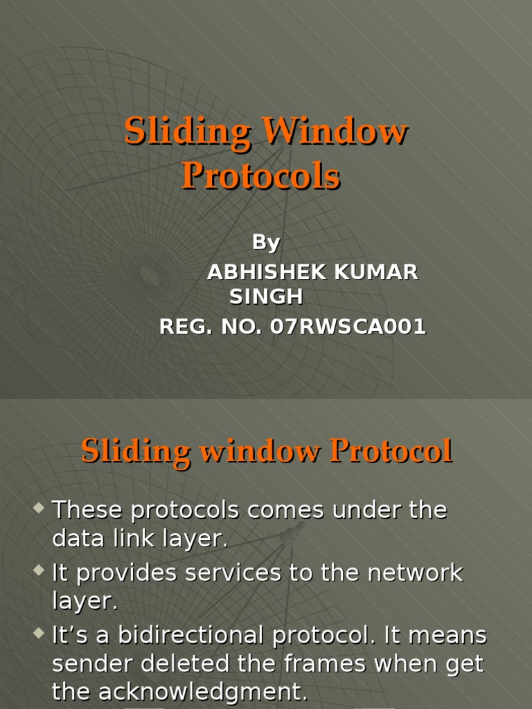 Sliding Window Protocols Networking Standards Computer Architecture 6481