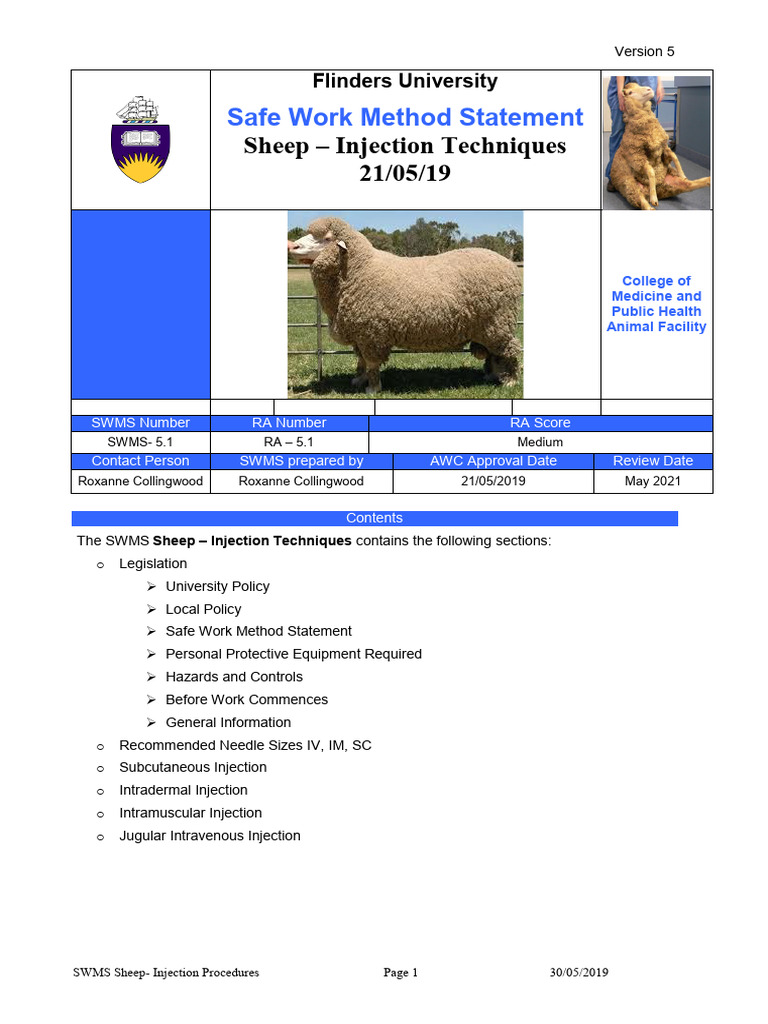 Subcutaneous Injection Techniques in Sheep | PDF | Injection (Medicine ...