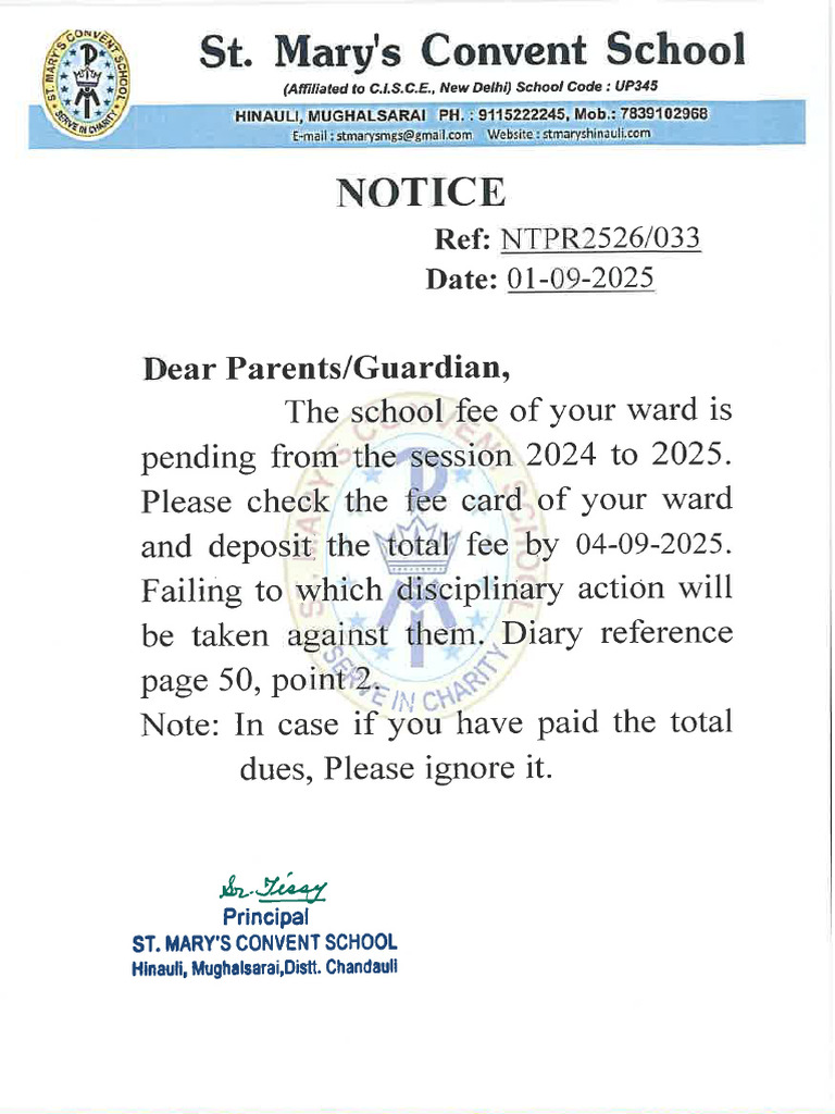 Fee Reminder | PDF