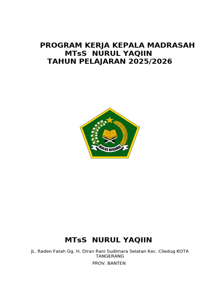 Program Kerja Kamad Sesuai SNP 2025 | PDF