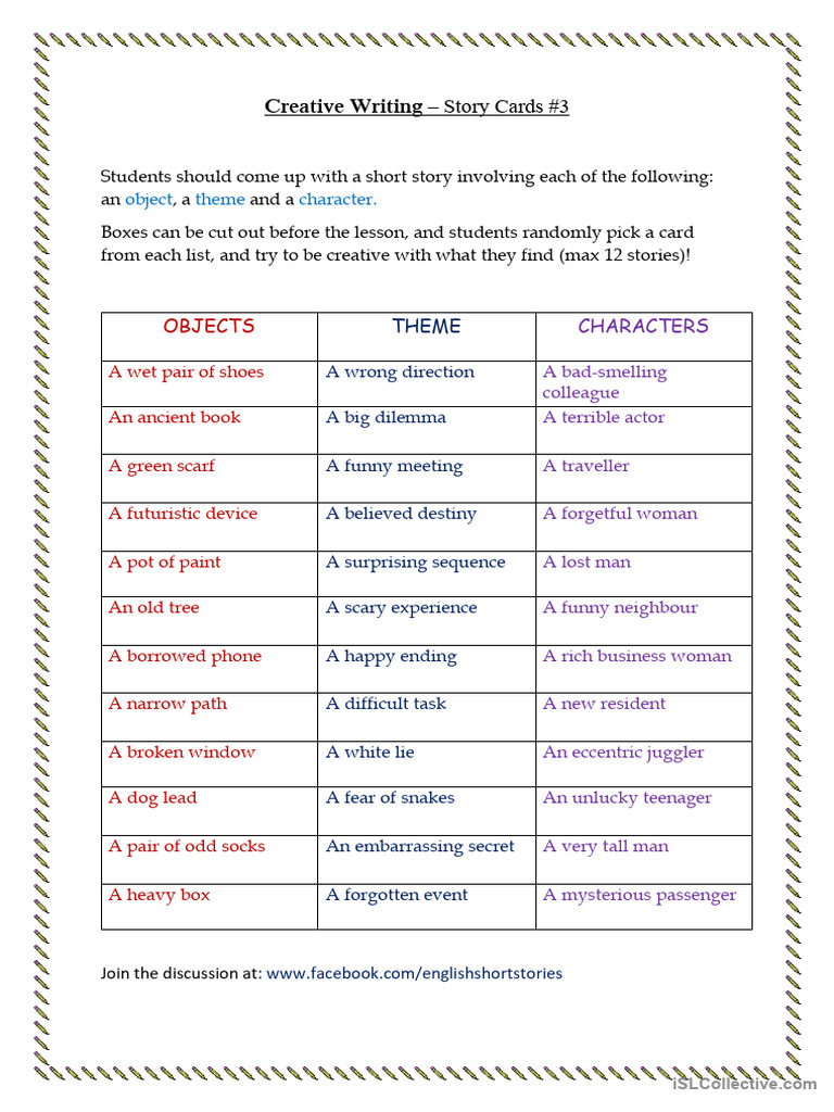 Creative Writing - Story Cards #3 | PDF