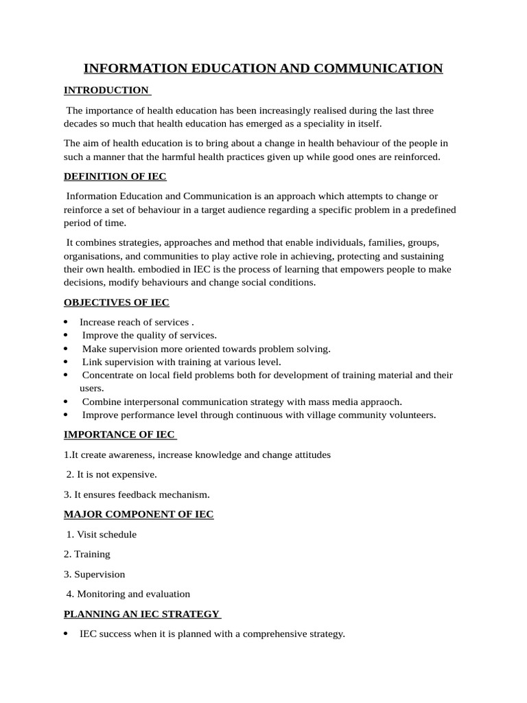IEC Strategies in Nursing Education | PDF | Communication | Mass Media