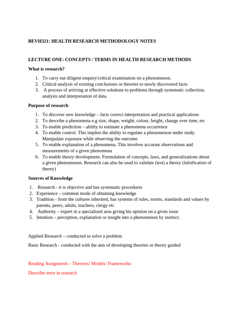 Research Methods Notes | PDF | Hypothesis | Statistics